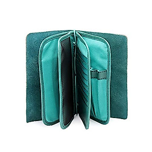 OLD TREND Leather Clutch Nomad Organizer Wallet (Aqua)