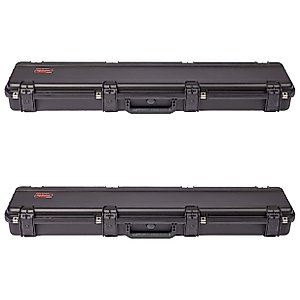 SKB Cases 3I-4909-SR iSeries Large Hard Plastic Durable Single Hunting Waterproof and Dust Tight Rifle Case with Trigger Release (2 Pack), Black