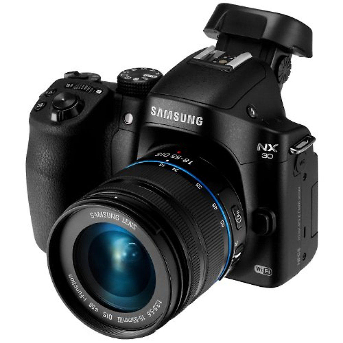 Samsung NX30 20.3MP CMOS Smart WiFi & NFC Mirrorless Digital Camera with 18-55mm Lens and 3" AMOLED Touch Screen and EVF (Black)