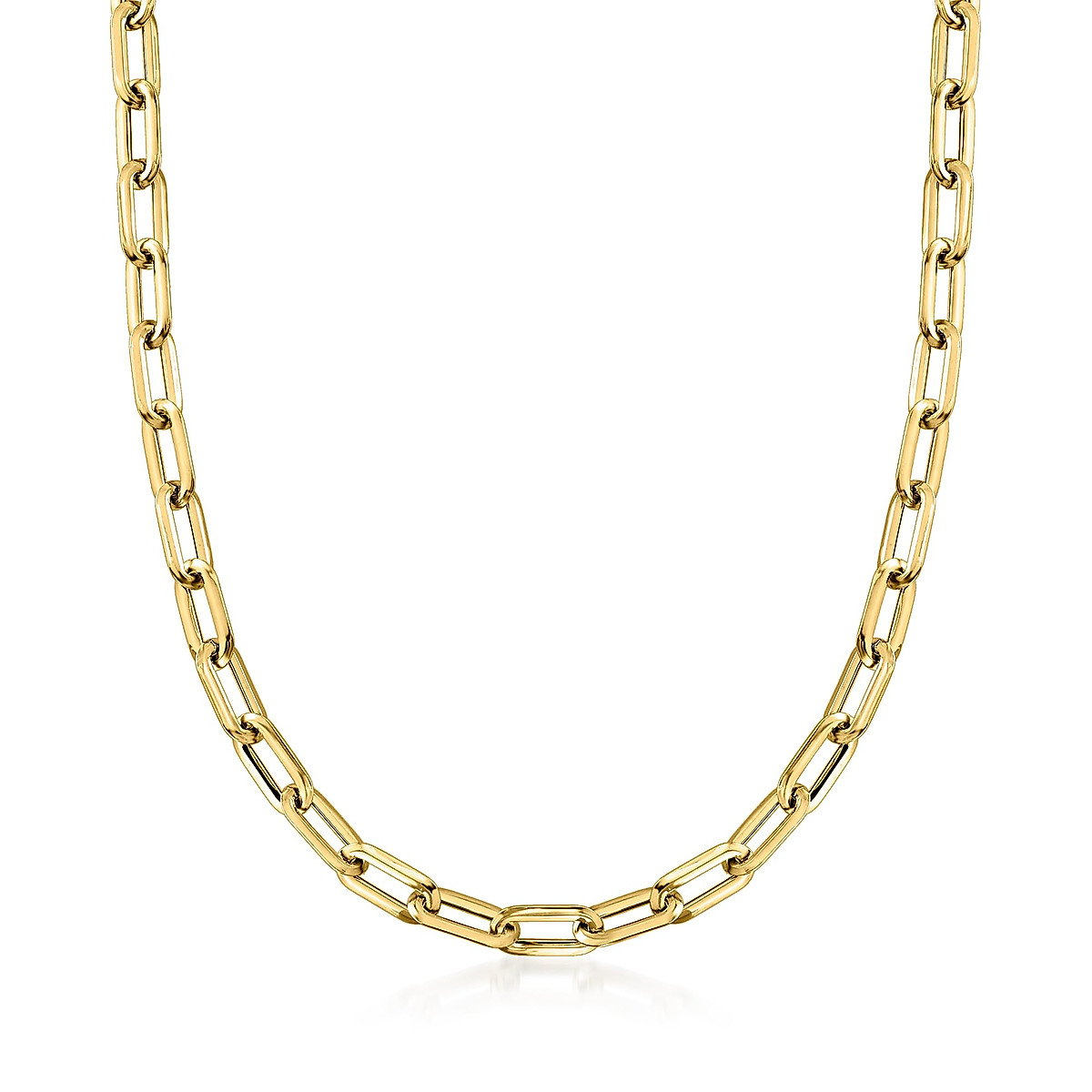 Ross-Simons Italian 14kt Yellow Gold Paper Clip Link Toggle Necklace. 16 inches