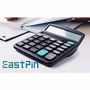 YOUHO Calculator, 12-bit Solar Battery Dual Power Standard Function Electronic Calculator with Large LCD Display Office Calculator Black(NO Battery) (KK-837B, 1PACK)