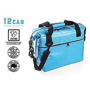 Bison Soft Cooler, Small Cooler Bag, Travel Cooler, Soft Sided Cooler Bag, Camping Coolers, Insulated Cooler, Soft Cooler Bag, Travel Cooler for Car, Bag Cooler (12-Can, Blue)