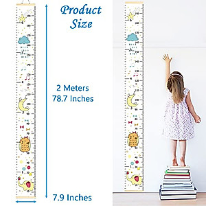 Removable Height Chart for Kids,Animal Hanging Measuring Chart Ruler for Grandkids Height as Gifts,Nursey Decoration,Cute Canvas Measurement for Home