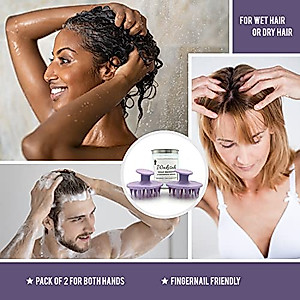 WAKISAKI (2-Pack) Hair Scalp Massager for Hair Growth, Mold-Free Silicone Scalp Massager Shampoo Brush, Scalp Scrubber Exfoliator for Dandruff Itchy Flaky Scalp, Works for Wet and Dry Hair, (Purple)