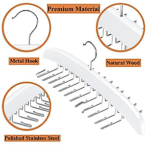 Tank Top Hanger Space Saving, 24 Large Capacity, Bra Hanger Organizers for Cami Tops, Ekezon 360° Rotating Foldable Metal Hooks Camisoles Hangers for Scarfs, Bras, Bathing Suits, Belts, Ties (White)