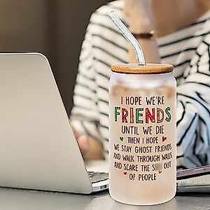 Gifts for Friends Female - Friendship Gifts for Women Friends - Best Friend Birthday Gifts for Women - Inspirational Friend Gifts for Women, Bestie Gifts for Women, BFF Gifts - 16 Oz Friend Can Glass