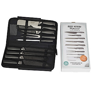 Ross Henery Professional Eclipse Premium stainless Steel 9 piece chefs knife set in carry case