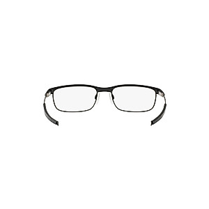 Oakley Men's Ox3222 Steel Plate Rectangular Prescription Eyeglass Frames, Powder Coal/Demo Lens, 52 mm