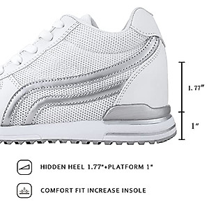 Rollstep White Wedges Sneakers for Women Hidden Heel Platform Walking Shoes Ladies White Size 8.5