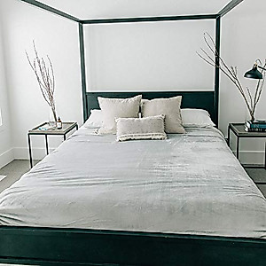 GRACED SOFT LUXURIES Bedding Fleece Minky Microfiber Soft King Blanket (Gray, King Size 108" x 90")