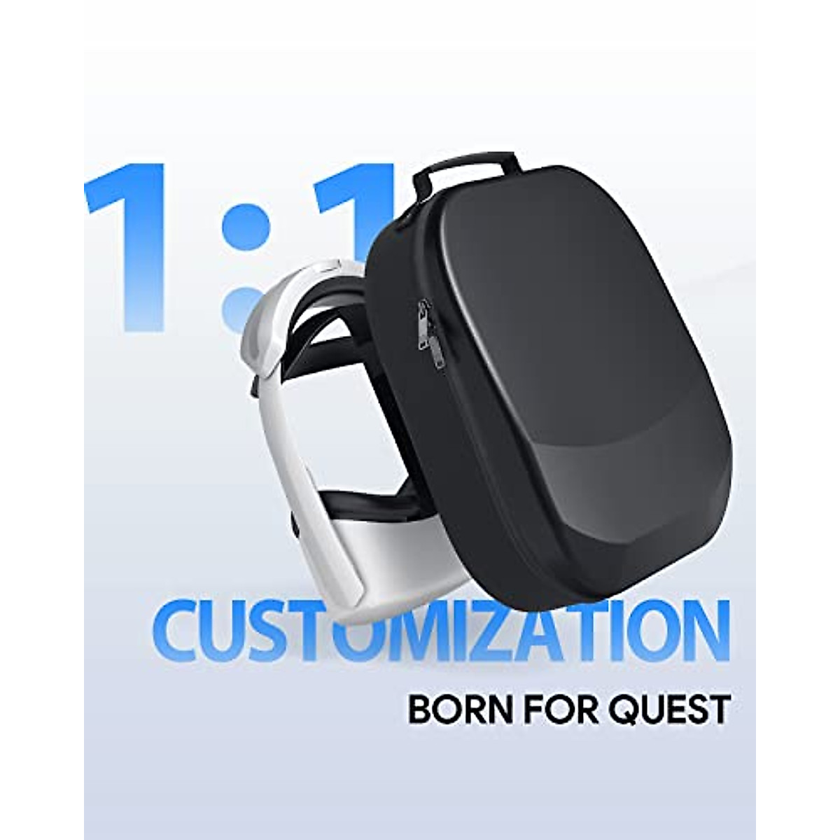 Aubika Carrying Case for Oculus Quest 2/Meta Quest 3/Pico 4, Compatible with Elite/Battery Headset Strap Accessories, Hard Travel Case - Black