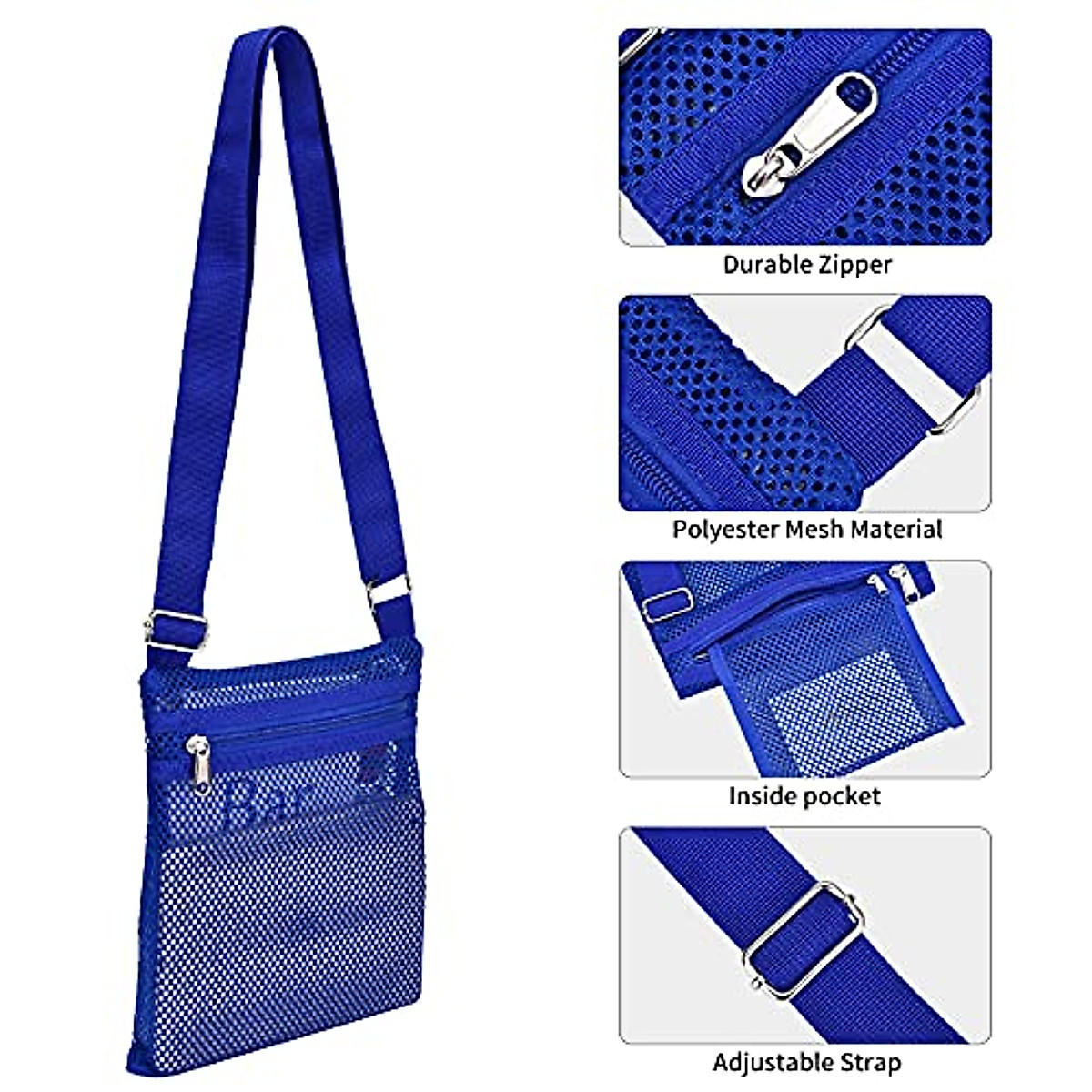 GreenPine USPECLARE Heavy Duty Semi-Transparent Mesh Purse, See Through Mesh Crossbody Bag