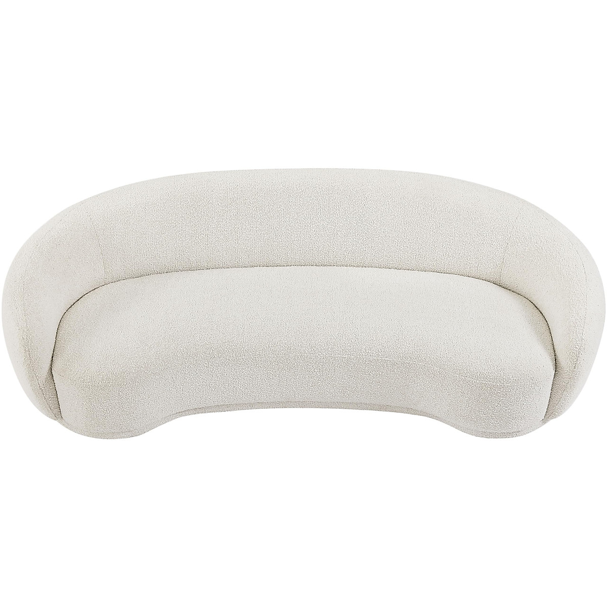 Meridian Furniture 693Cream-S Hyde Collection Modern | Contemporary Boucle Fabric Upholstered Sofa, Cream, 89.5" W x 38" D x 27.5" H