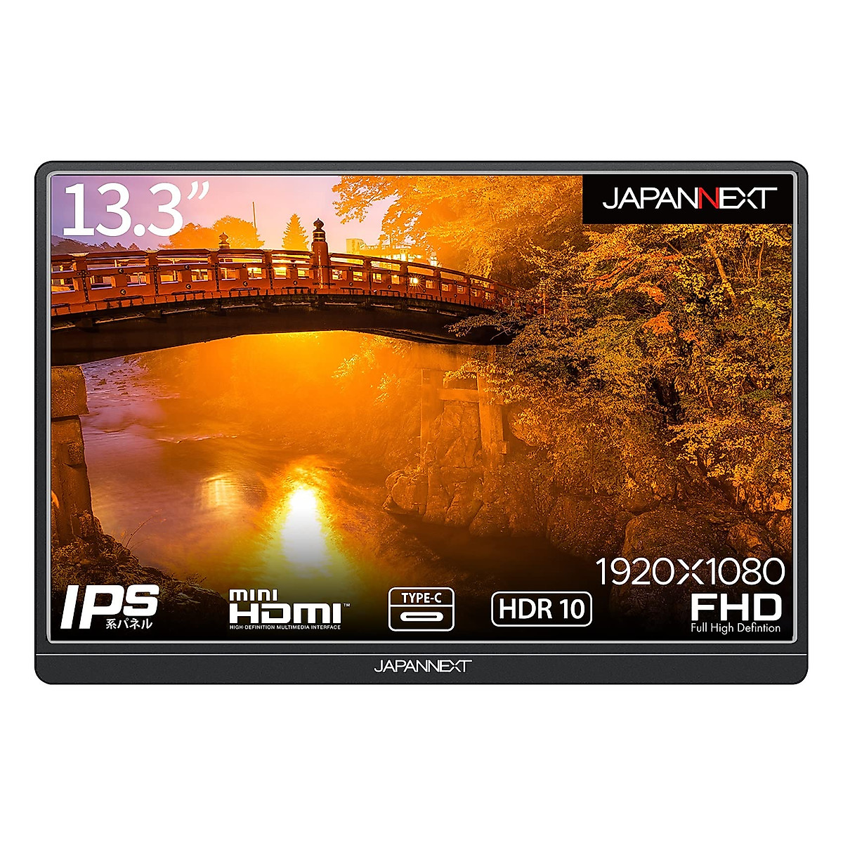 JapanNext JN-MD-IPS1331FHDR 13.3" Full HD (1920x1080) Resolution Mobile Monitor USB Type-C Mini HDMI