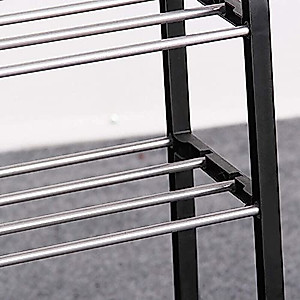 4-tier Shoe Rack,Resin and Metal Footwear Organizer,Rugged,Space-saving,Easy to Assemble,Multi-purpose Shoe Rack,Hold 10-pair Shoes,Support Boots,for Entryway,Bedroom,Porch