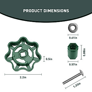 VIDABTE Outdoor Faucet Water Spigot Handle, Hose Bibb Round Wheel Handle Replacement Compatible with Danco 10006, 10006 Hose Bibb Handle (0.26'' Square Stem)