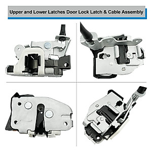 Door Lock Latch & Cable fit for Ford F-150 Extended Cab Pickup ONLY 2004 2005 2006 2007 2008, RH Passenger Upper and Lower Rear Side Latches Assembly, Replace 8L3Z-18264A00-B, 6L3Z-18264A00-B