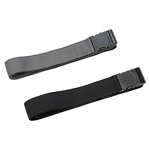 ENOUT Stretch Belts for Men 2-Pack | Elastic Nylon | Easy Adjustable Buckle | Comfort Fit, Black, One side up to 40''