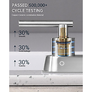 APPASO Kitchen Faucet with Side Sprayer, 2-Handle High Arch SUS304 Stainless Steel Brushed Nickel Kitchen Faucet with Pull-Out Side Spray for RV Laundry Utility Bar, 8-in 4-Hole Installation