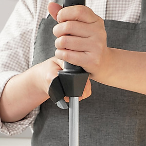 Sharpeak (a brand of SHARPAL) 108S 17.5-Inch/Rod L. 12-Inch Sharpening Steel Knife Sharpener Rod with Built-in Angle Guides Kitchen Knives Honer Knife Steel Sharpening Rod Chaira Para Cuchillos HRC 65