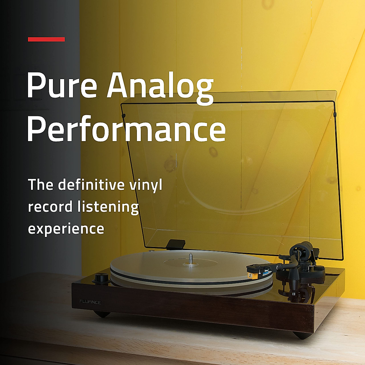 Fluance RT85N Reference High Fidelity Vinyl Turntable Record Player with Nagaoka MP-110 Cartridge, Acrylic Platter, Speed Control Motor, High Mass MDF Wood Plinth, Vibration Isolation Feet - Walnut