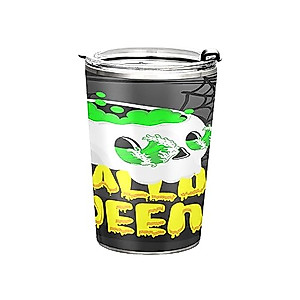 Jihqo Dark Halloween Skull Tumbler with Lid and Straw, Insulated Stainless Steel Tumbler Cup, Double Walled Travel Coffee Mug Thermal Vacuum Cups for Hot & Cold Drinks 12oz