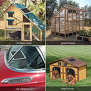 Allto Solar Waterproof Solar Powered Fan Kit Pro, 15W Solar Panel + 2 Pcs High Speed DC Brushless Fan, for Chicken Coop, Greenhouse,Dog House, Shed, Car Window Exhaust, DIY Cooling Ventilation Project