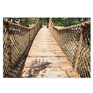Waterproof Hemp Rope Net, Children Outdoor Climbing Net, Child Safety Net, Balcony Stairs Garden Protection Net Ceiling Hanging Bridge Decorative Hemp Rope 1x5m (Size : 1 * 2m(3 * 7ft))