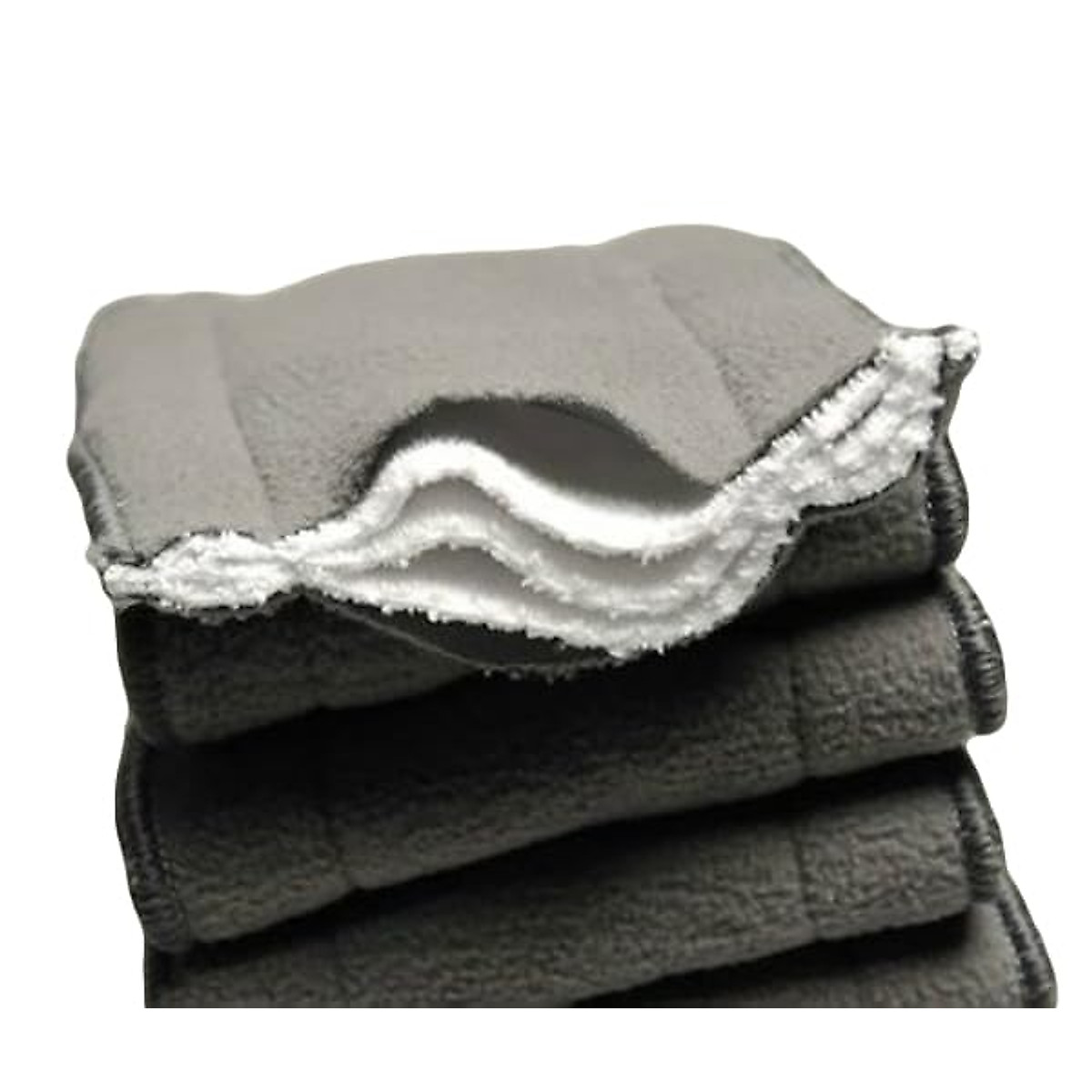 See Diapers 6 Pack Charcoal Inserts for Baby Cloth Diapers 5 Layers Reusable Large 14" X 5"
