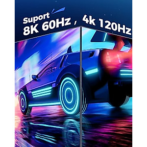 Cratree HDMI Cables 15FT Long - 8K Ultra High Speed HDMI Cable,48Gbps HDMI Braided Cord,8K 60hz,4K 120hz,eARC,HDCP 2.2&2.3 - Compatible for HDTV/PS5/Xbox