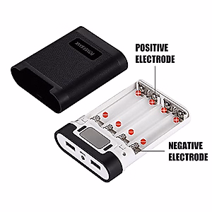 2 in 1 Portable Charger with Four 3.7V Lithium Batteries,Charger Set with 2USB, Mobile Battery Multiple Protection 2A Quick Charge DC170 (8000mah)