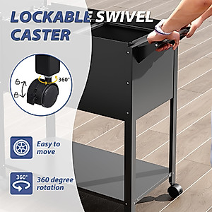 NODHM Metal Mobile File Cabinet, Rolling File Cart File Box with Sliding Cover and Wheels, Rolling Filing Cabinet Locking Tool Storage Cabinets for Home Classroom Office