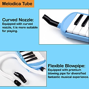 Melodica Tube, 53cm Length 16mm Dia Plastic Flexible Melodica Pianica Tube Mouthpiece with a Mouthpiece for Musical Instrument Organ Harmonica