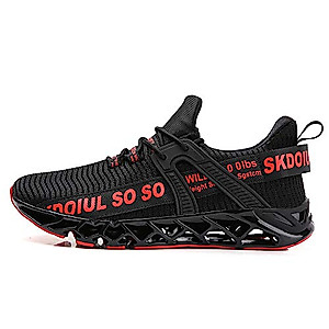 TSIODFO Sneakers for Men Sport Running Shoes Athletic Tennis Walking Shoes Fashion Jogging Sneaker Black red Size 12
