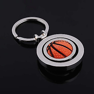 YQIMYIM 3D Rotating Basketball Key Chain Keyring Creative Gifts Accessories