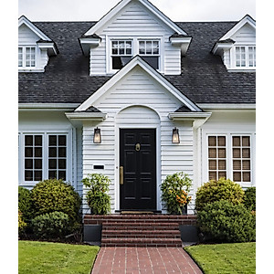 KSANA Outdoor Light Fixtures Wall Mount, Rust-Proof Metal Exterior Light Fixture with Seeded Glass, Outdoor House Lights for Porch, Patio, Doorway, Garden, Yard, Garage, Black Finish