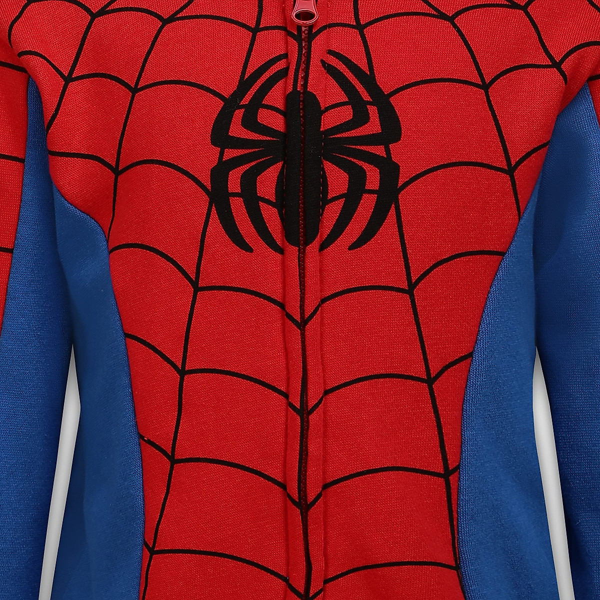 Marvel Avengers Captain America and Spider-Man Boys Zip-Up Hoodie for Toddlers and Big Kids Red