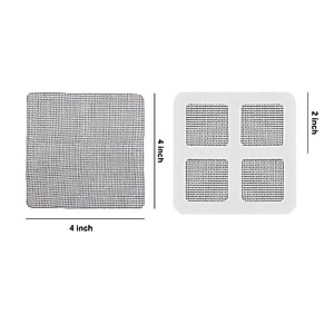 50 Packs 4" X 4" Disposable Shower Drain Cover Hair Catcher Shower Drain Mesh Stickers, Bathroom, Laundry, Bathtub, Kitchen, Sink, for Human and pet Hair