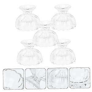 Yardwe 5pcs Pudding Glass Clear Coffee Cups with Lids Measuring Cup Glass Beer Can Glass Salad Bowl Trifle Bowl Decorativ Dessert Cups Drinks Cup Juice Cup Classic Pudding Cup Glass Food