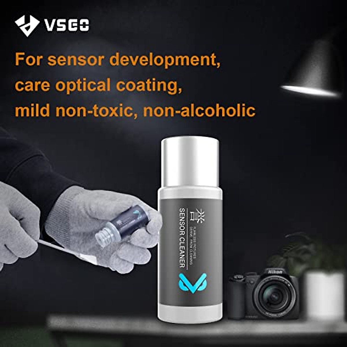 VSGO VS-S03E New Full Frame Camera Cleaning Kit 12pcs Sensor Cleaning Swab and 10ml Cleaner for Sony Nikon Canon FF CCD CMOS Clean