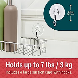 Suction Cup Hooks Wall Hooks for Hanging All Purpose Hook Wall Hangers Without Nails Heavy Duty Wall Hooks-Made in USA (7 lbs / 4 Pack)