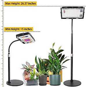 LBW Grow Light for Indoor Plants, Full Spectrum Desk LED Plant Light, Small Grow Lamp with 4H/8H/12H Timer, 6-Level Brightness, Height Adjustable, Flexible Gooseneck, Ideal for Indoor Growth