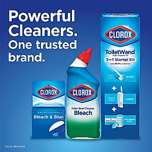 Clorox Toilet Wand Disinfecting Refills, Toilet and Bathroom Cleaning, Toilet Brush Heads, Disposable Wand Heads, Rainforest Rush, 30 Count