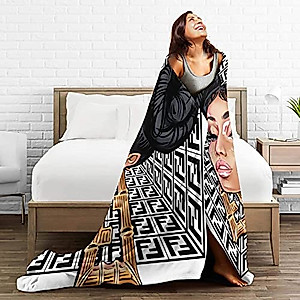 Nicki Rapper Singer Minaj Band Throw Blanket Soft Cozy Flannel Blankets Decor for Bed Couch Living Room Travel Outdoor 80"X60"