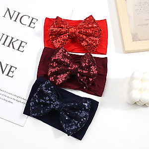 CÉLLOT Baby Girls Headbands Glitter Fesival 5 Inch Hair Bows Headbands for Newborn Infant Toddler Photographic Set of 15