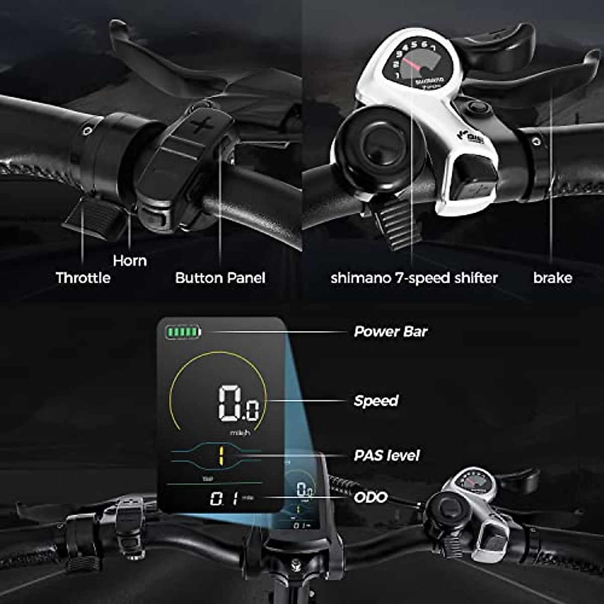 eAhora Upgraded X5 750W Electric Bike for Adults,30MPH Fat Tire Electric Bike with 48V/15AH Removable Battery,20 inch Folding Electric Bike with Shimano 7-Speed, Cruise Control