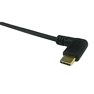 CERRXIAN 9 inch Gold Plated USB Left & Right Angle 3.0 Type C Male to Left Angle USB Type A 2.0 Male Fast Charge and Data Sync Cable L