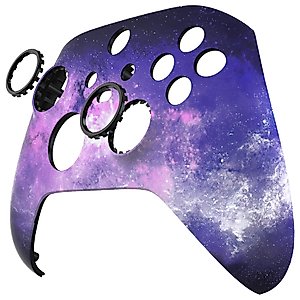 eXtremeRate ASR Version Custom Shell for Xbox Core Wireless Controller - Anti Sticks Rubbing Rings - Replacement Accessories Front Cover Faceplate for Xbox Series X & S Controller - Nebula Galaxy