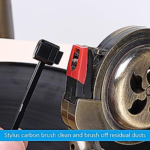 5 in 1 Vinyl Record Cleaning Solution Kit, Includes Soft Velvet Record Brush, Vinyl Cleaning Liquid, Stylus Cleaner & Brush and Carry Pouch