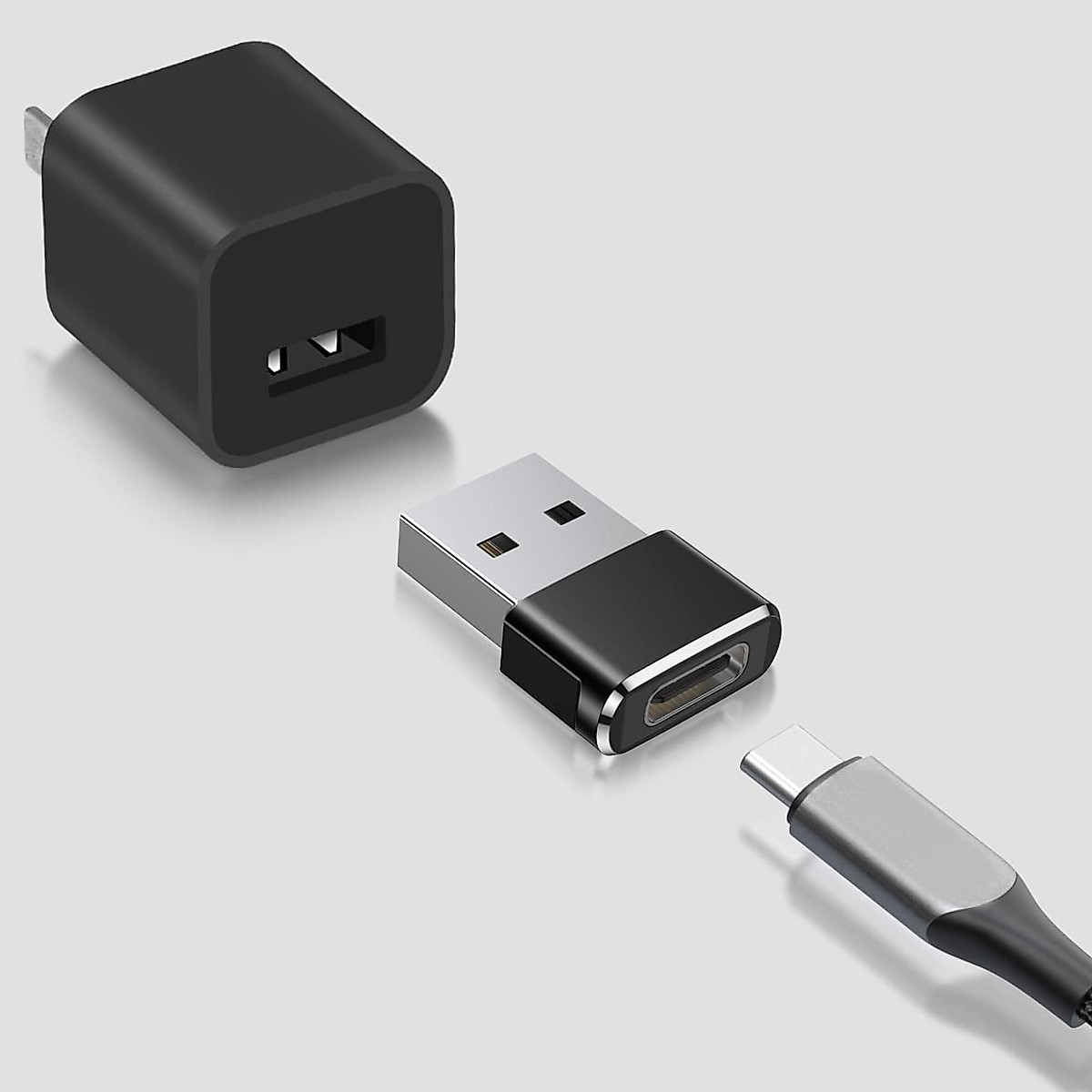 USB to USB C Adapter 2 Pack,USB C Female to A Male OTG Charger Type C Converter for Apple Watch Ultra iWatch 7 8 9,iPhone 15 Pro Max 14 13 12 11 15 Plus,AirPods,iPad Air,Samsung Galaxy S23 S22